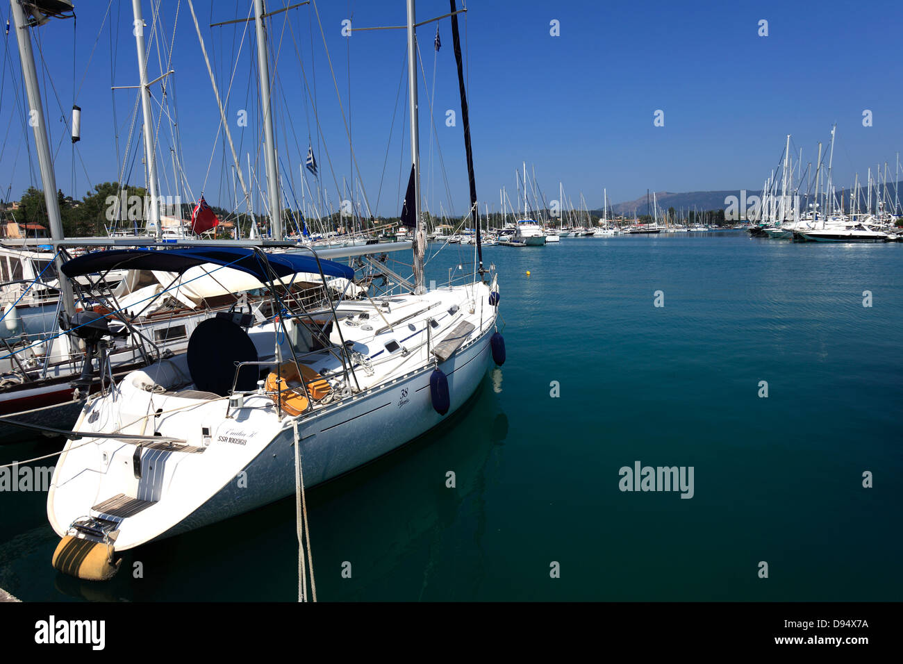 View of Sailing boats, Gouvia Marina, Gouvia resort, Corfu Island ...