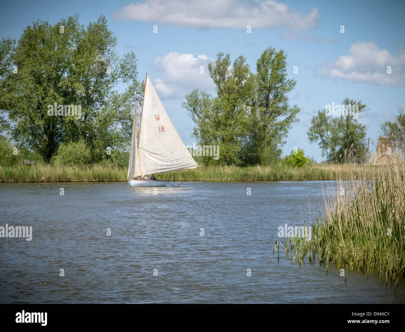 Boating on the Norfolk Broads, England Stock Photo - Alamy