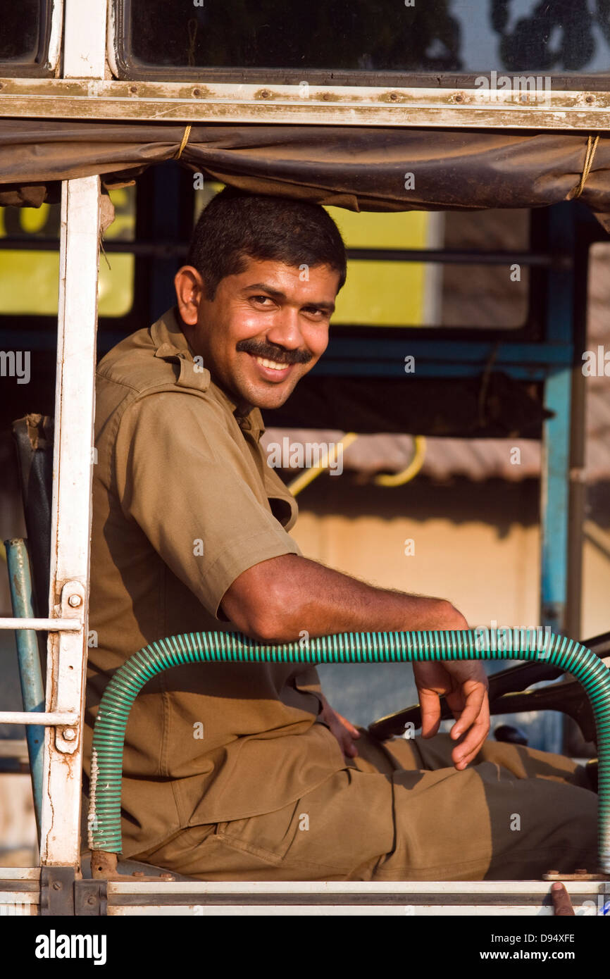 Asia, India, Karnataka, Udipi, bus driver Stock Photo - Alamy