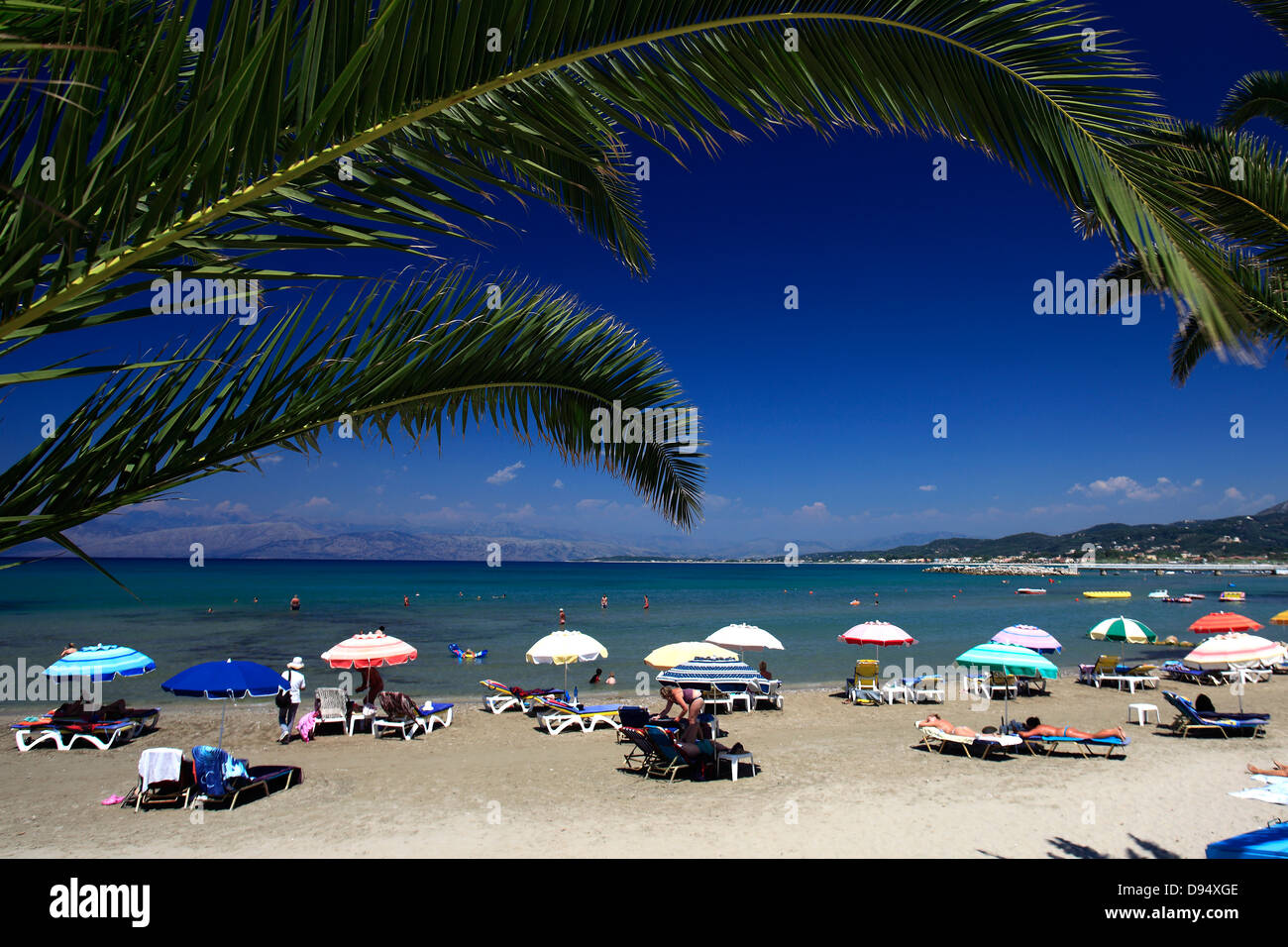 View of Roda resort beach, Corfu Island, Greece, Europe Stock Photo - Alamy