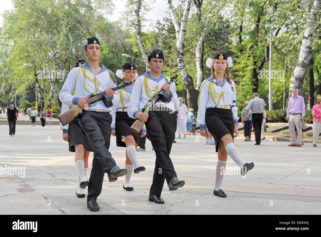 Honor Guard at the monument to the Unknown Sailor at the City of Odessa ...