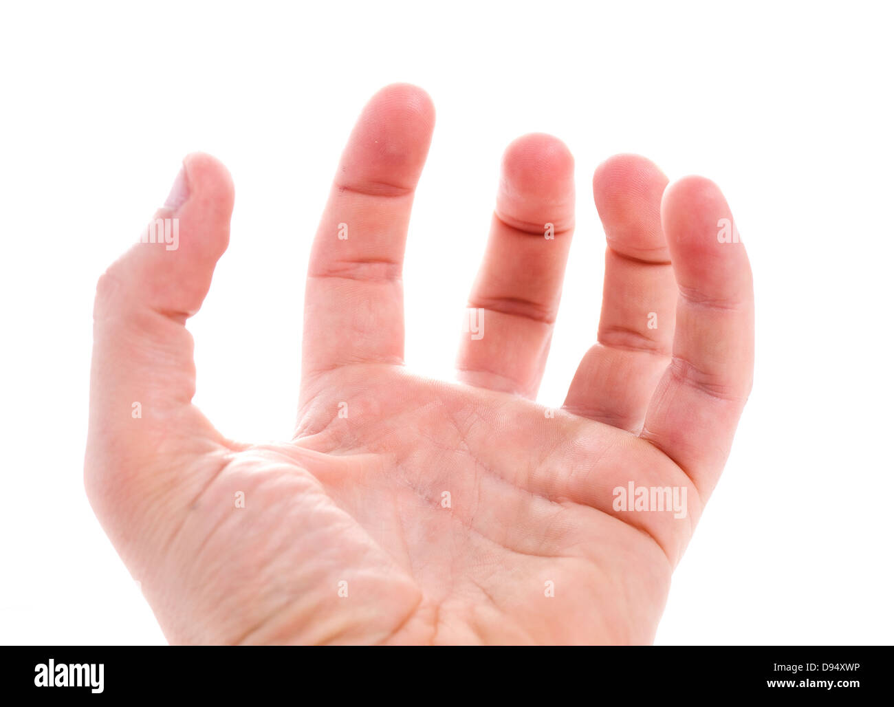 stiffen white hand isolated on white background Stock Photo - Alamy