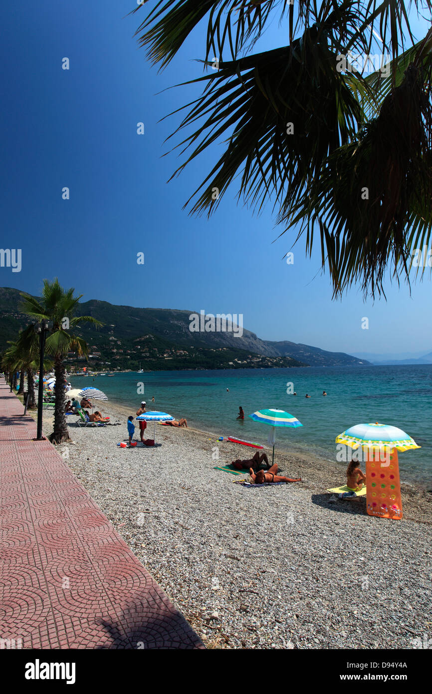 View of Ipsos beach resort, Corfu Island, Greece, Europe Stock Photo ...
