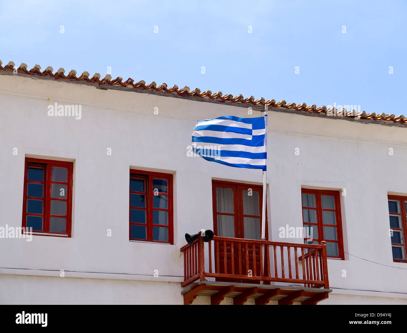 Chora the Main Town of the beautiful island of Mykonos in Greece Stock ...