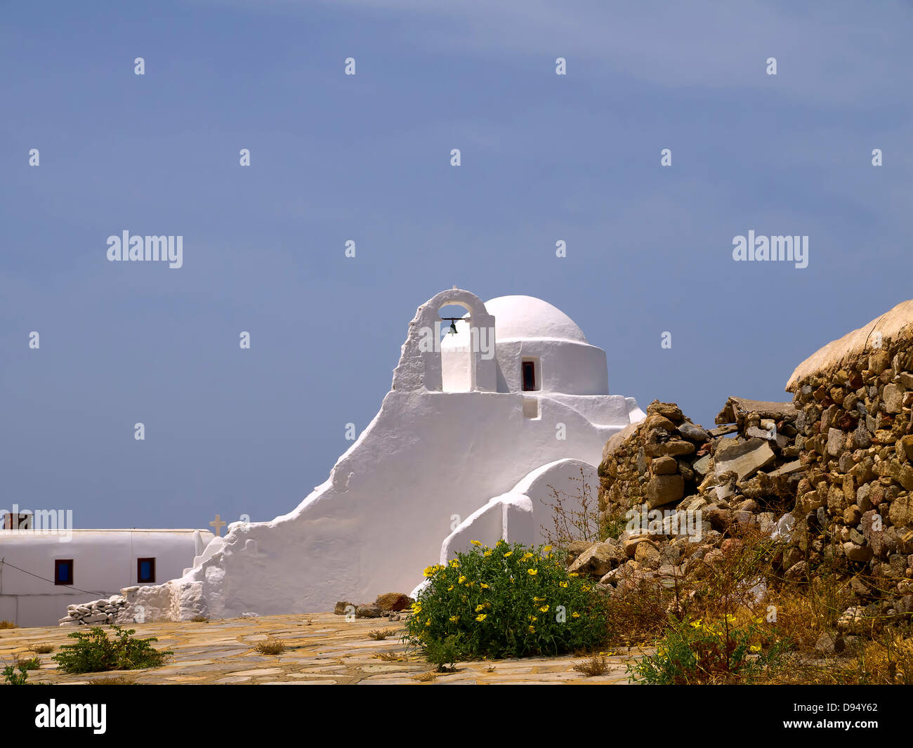Church in Chora the Main Town on the Island of Mykonos Greece Stock ...