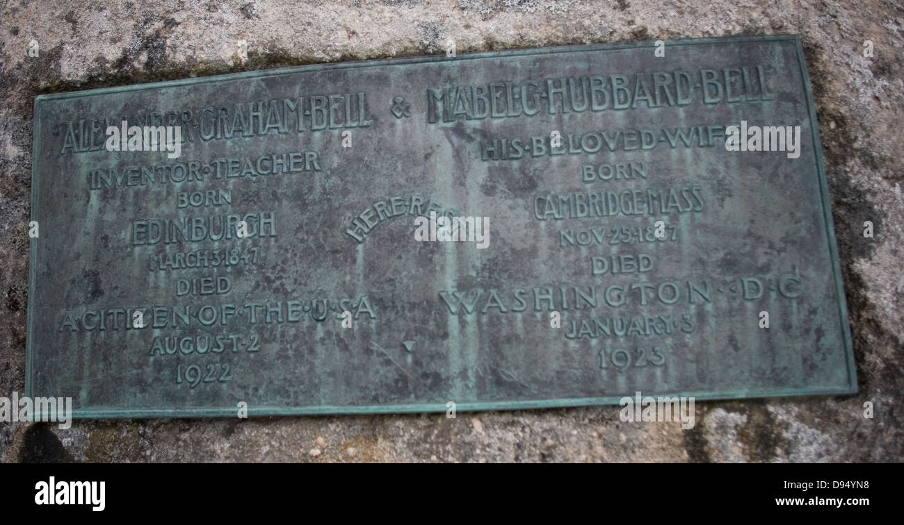 The grave site of both Dr Alexander Graham Bell and his Wife Mabel ...