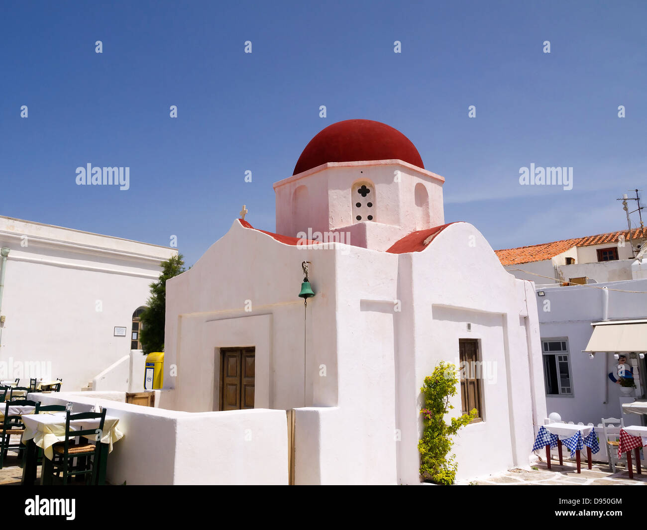 Church in Chora the Main Town on the Island of Mykonos Greece Stock ...