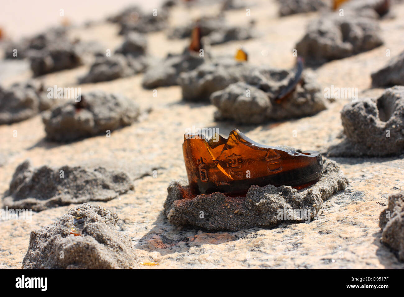 Broken glass military defenses.. Kinmen County, Taiwan Stock Photo - Alamy