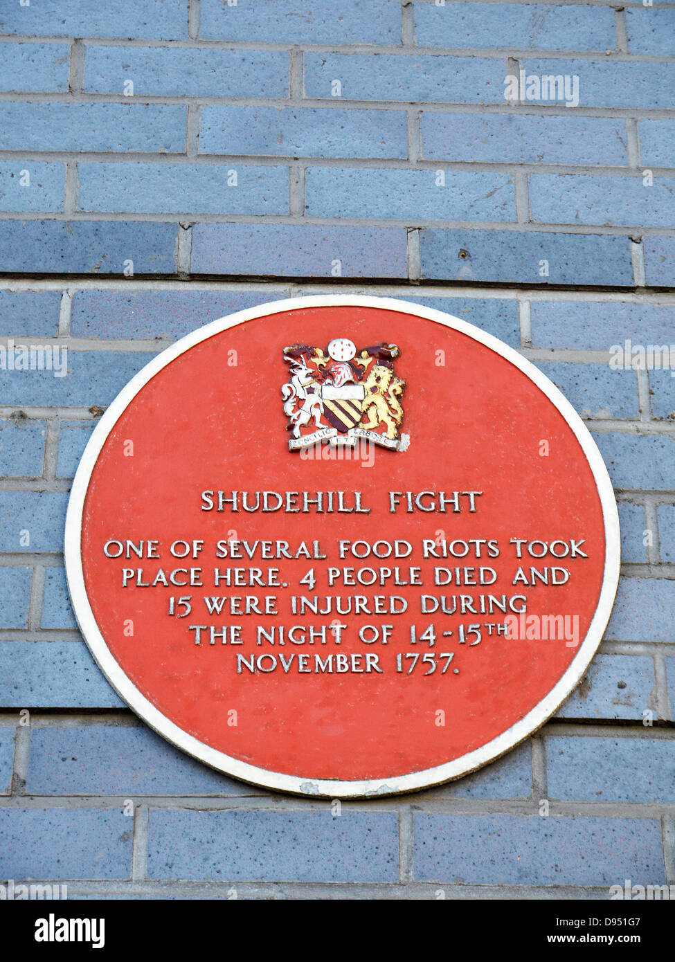 Memorial plaque Shudehill fight Stock Photo - Alamy