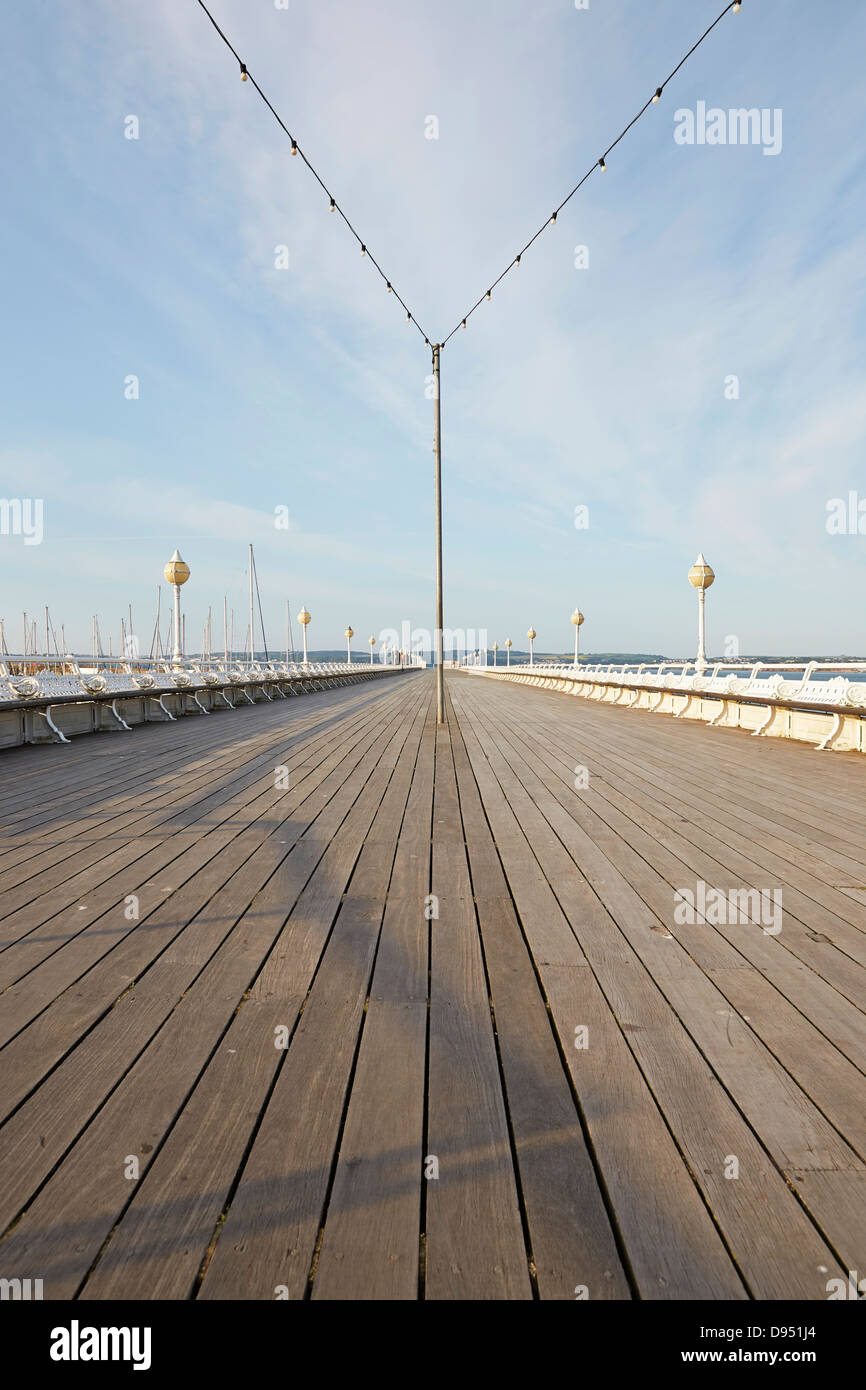 Devon Torquay Victorian Princess Pier looking seawards early morning ...