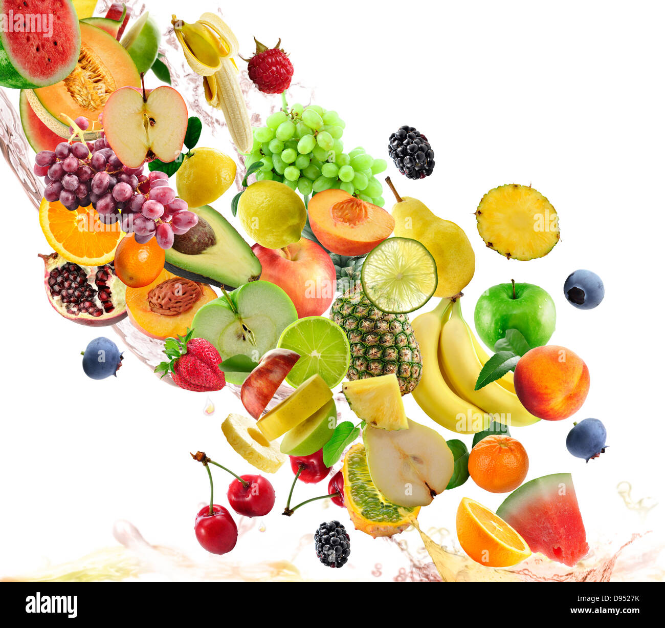 Fresh Fruits Collection On White Background Stock Photo - Alamy