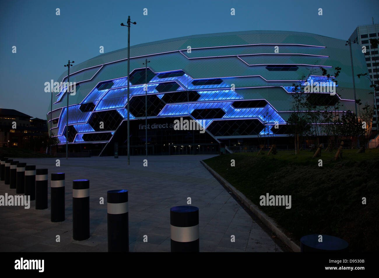 Pre - opening Night-time Exterior Shot of First Direct Arena, Leeds ...