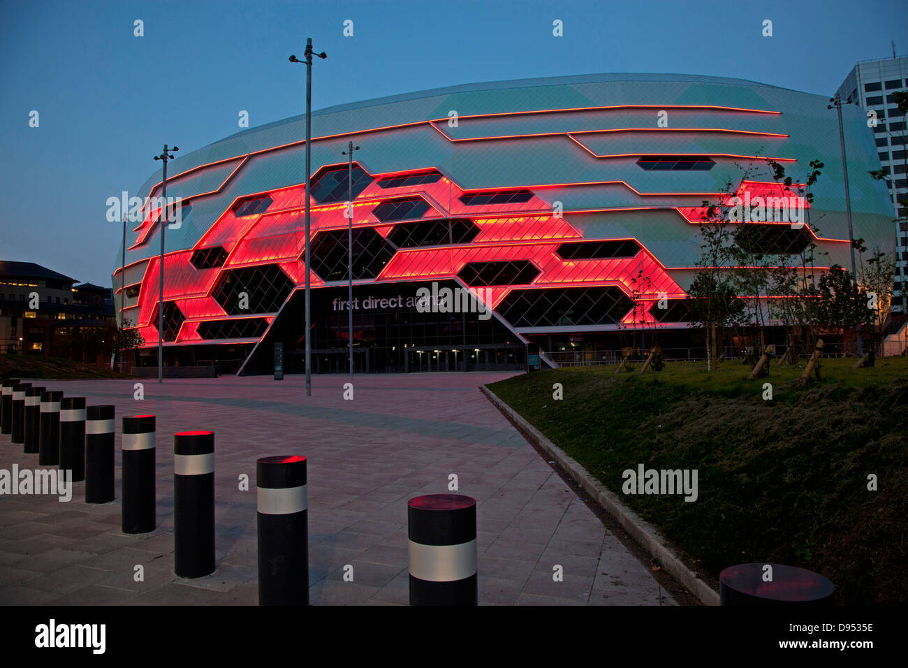 Pre - opening Night-time Exterior Shot of First Direct Arena, Leeds ...