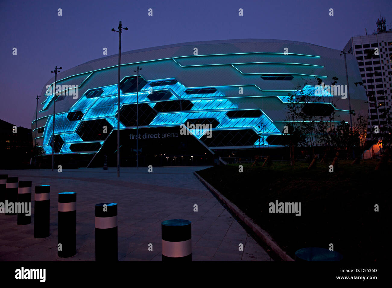 Pre - opening Night-time Exterior Shot of First Direct Arena, Leeds ...