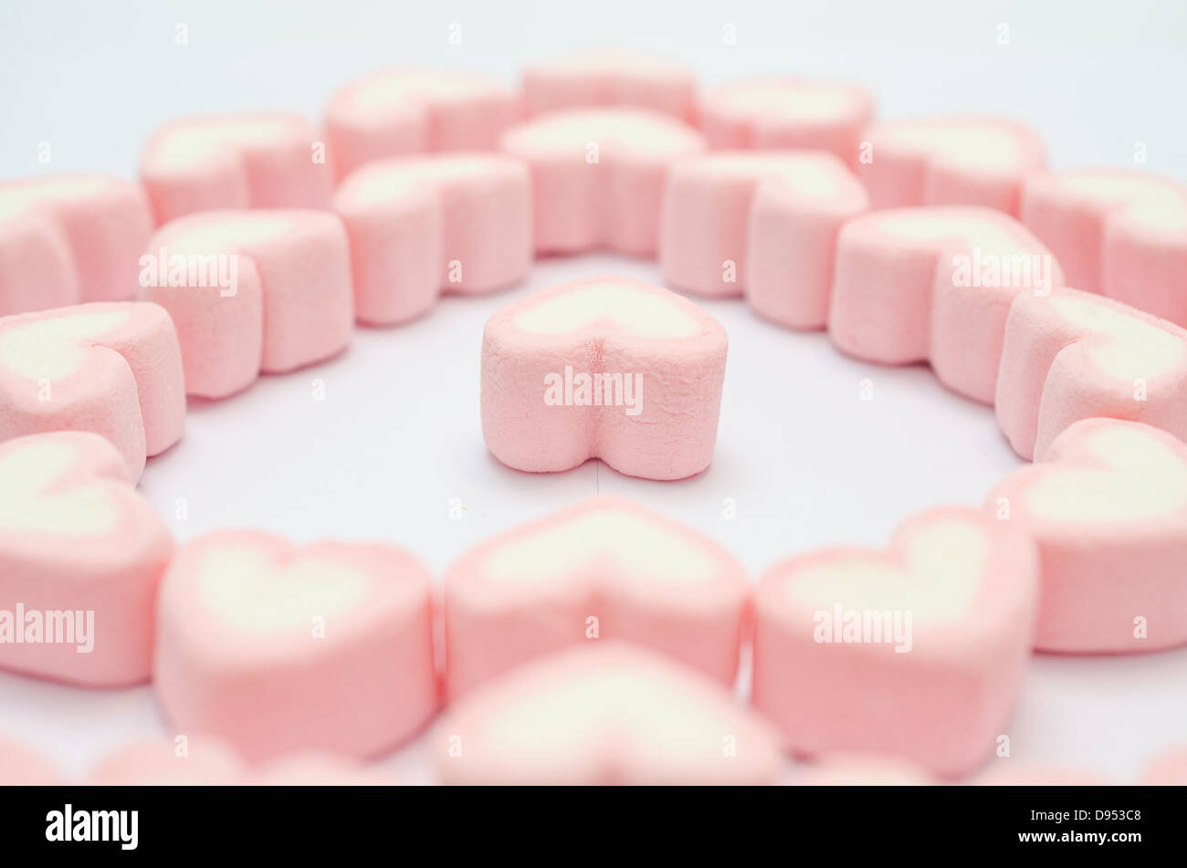 Pink heart marshmallow Stock Photo - Alamy