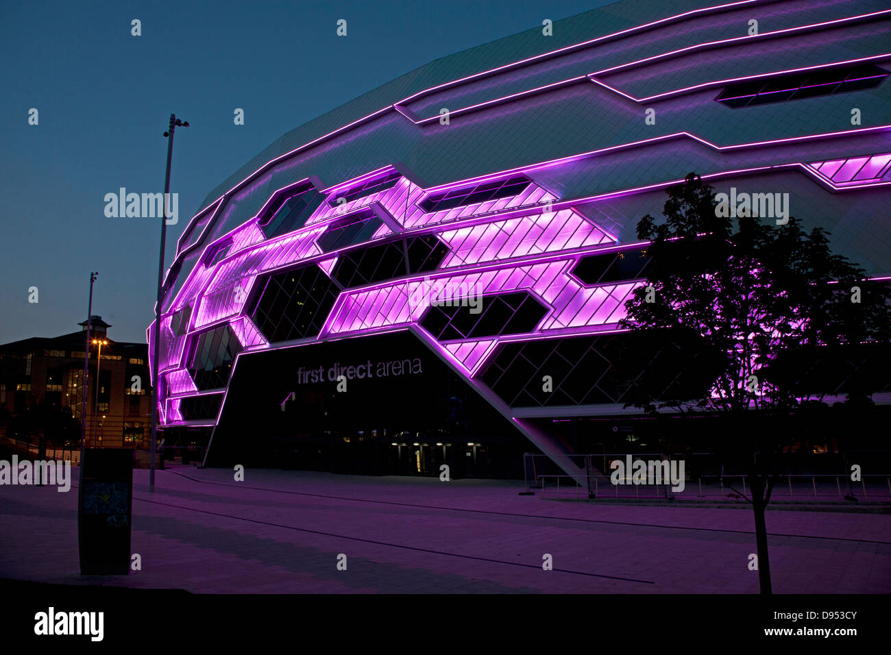 Pre - opening Night-time Exterior Shot of First Direct Arena, Leeds ...
