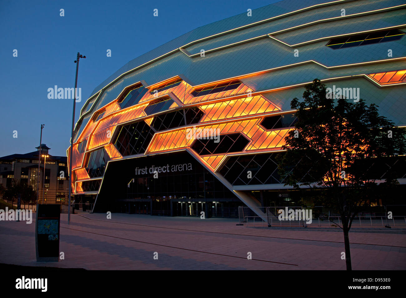 Pre - opening Night-time Exterior Shot of First Direct Arena, Leeds ...