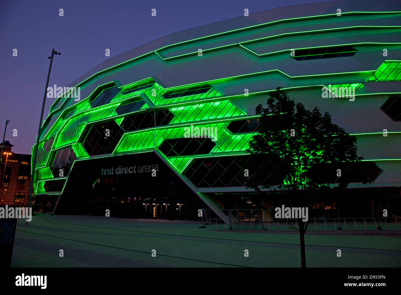 Pre - opening Night-time Exterior Shot of First Direct Arena, Leeds ...