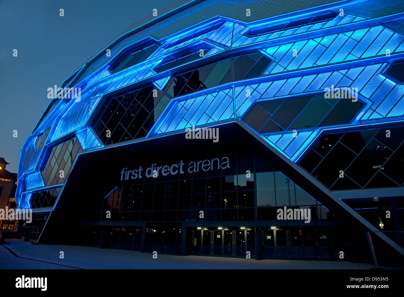 Pre - opening Night-time Exterior Shot of First Direct Arena, Leeds ...