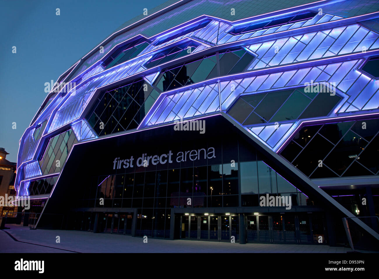 Pre - opening Night-time Exterior Shot of First Direct Arena, Leeds ...