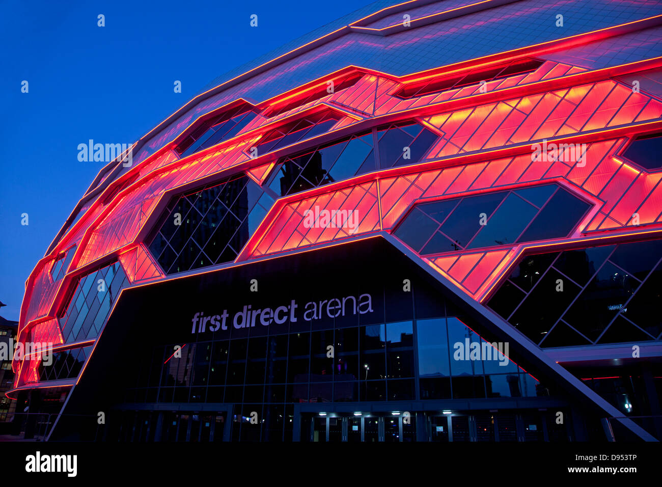 Pre - opening Night-time Exterior Shot of First Direct Arena, Leeds ...