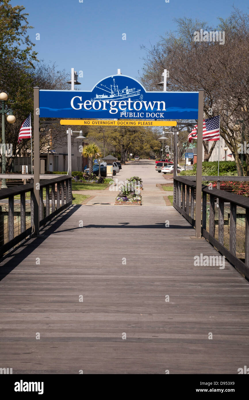 Historic Front Street Waterfront Area Sign, Georgetown, SC Stock Photo ...