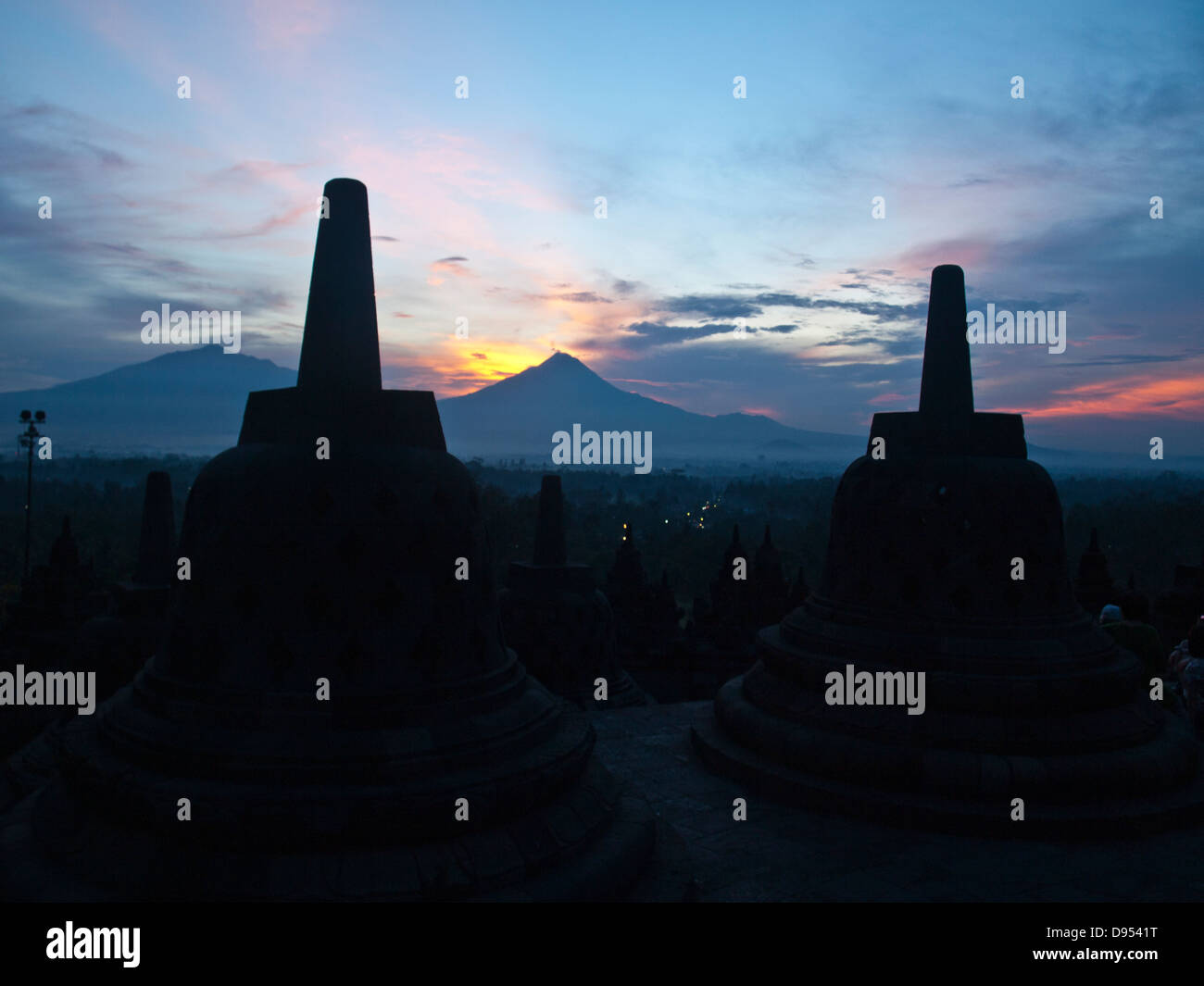 Sunrise at Borobudur temple Stock Photo - Alamy
