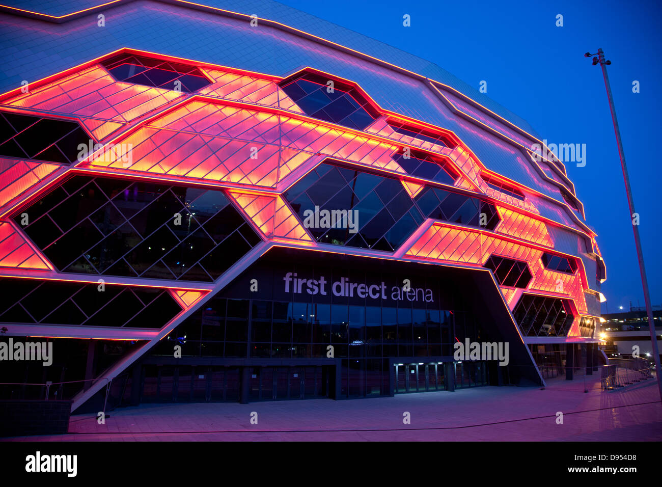 Pre - opening Night-time Exterior Shot of First Direct Arena, Leeds ...