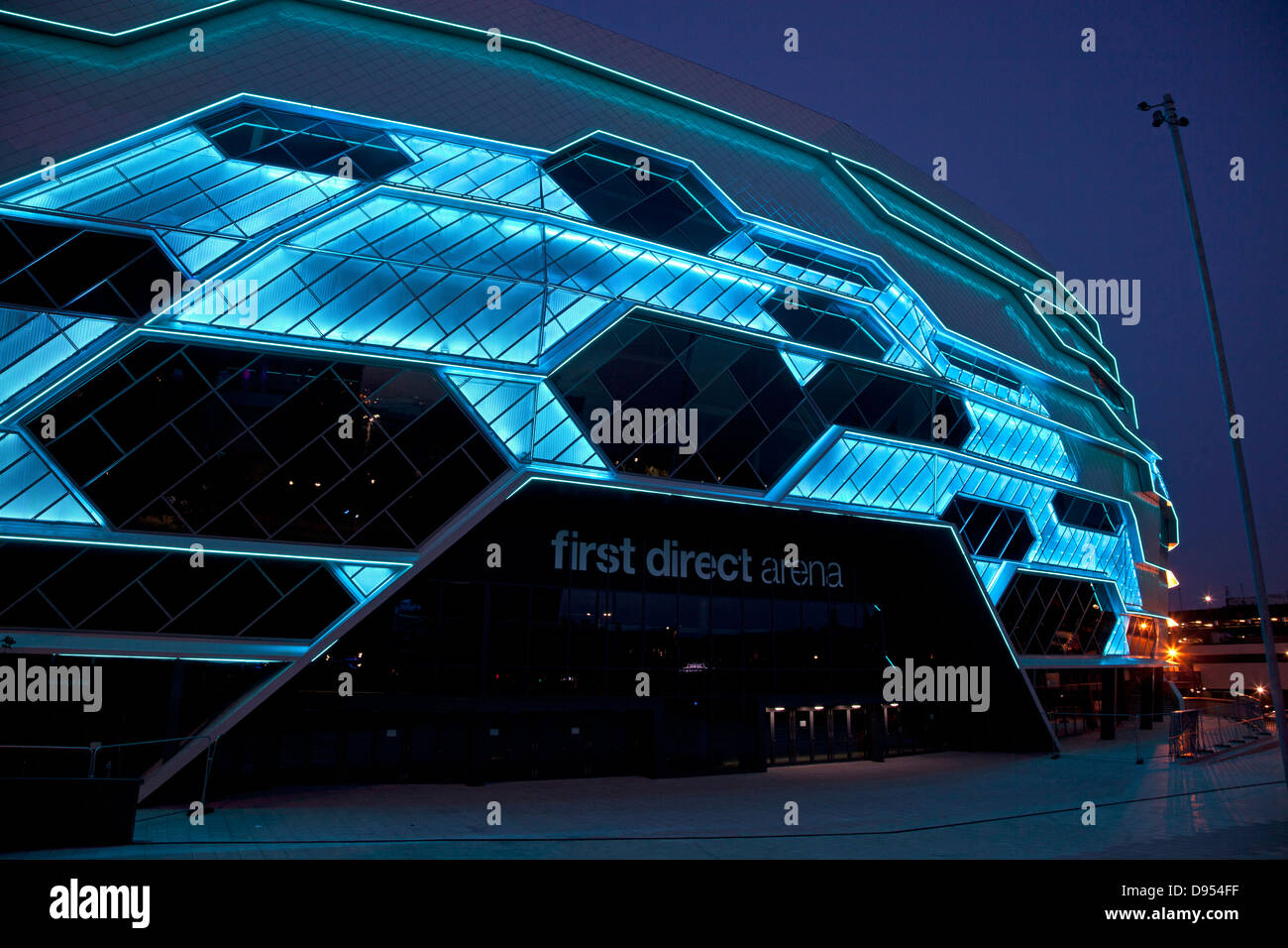 Pre - opening Night-time Exterior Shot of First Direct Arena, Leeds ...