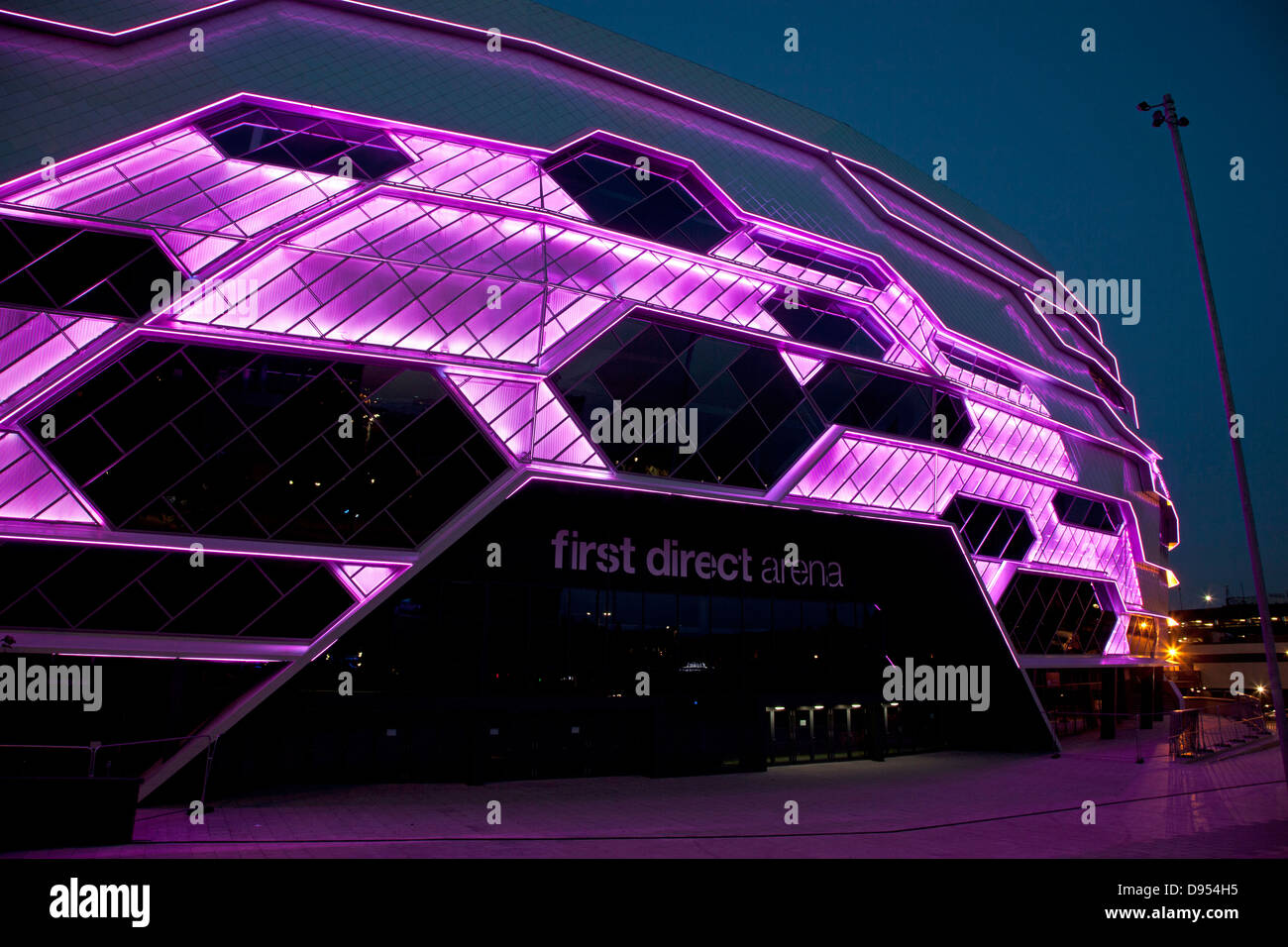 Pre - opening Night-time Exterior Shot of First Direct Arena, Leeds ...