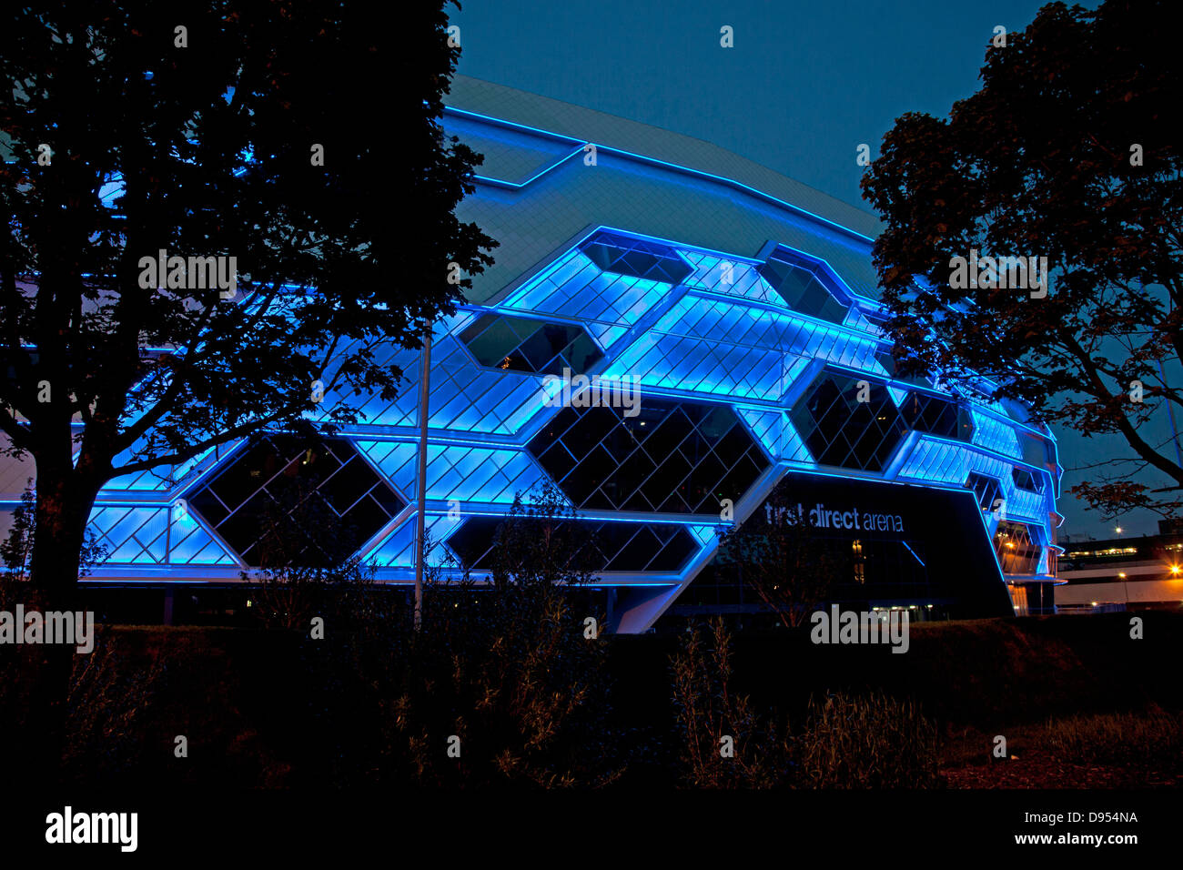 Pre - opening Night-time Exterior Shot of First Direct Arena, Leeds ...