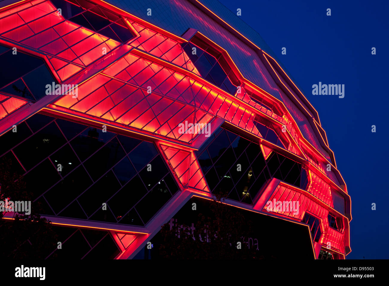 Pre - opening Night-time Exterior Shot of First Direct Arena, Leeds ...
