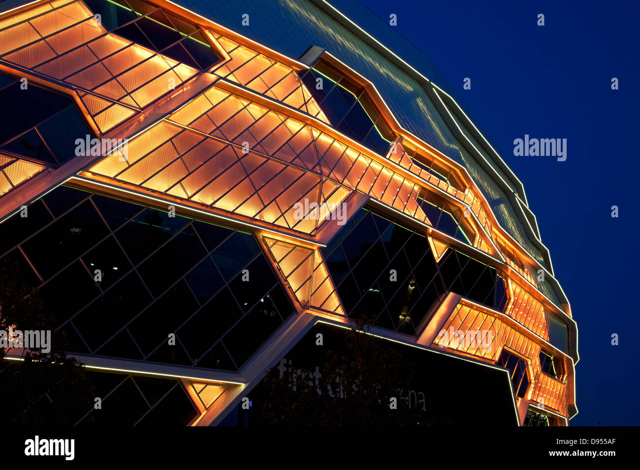 Pre - opening Night-time Exterior Shot of First Direct Arena, Leeds ...
