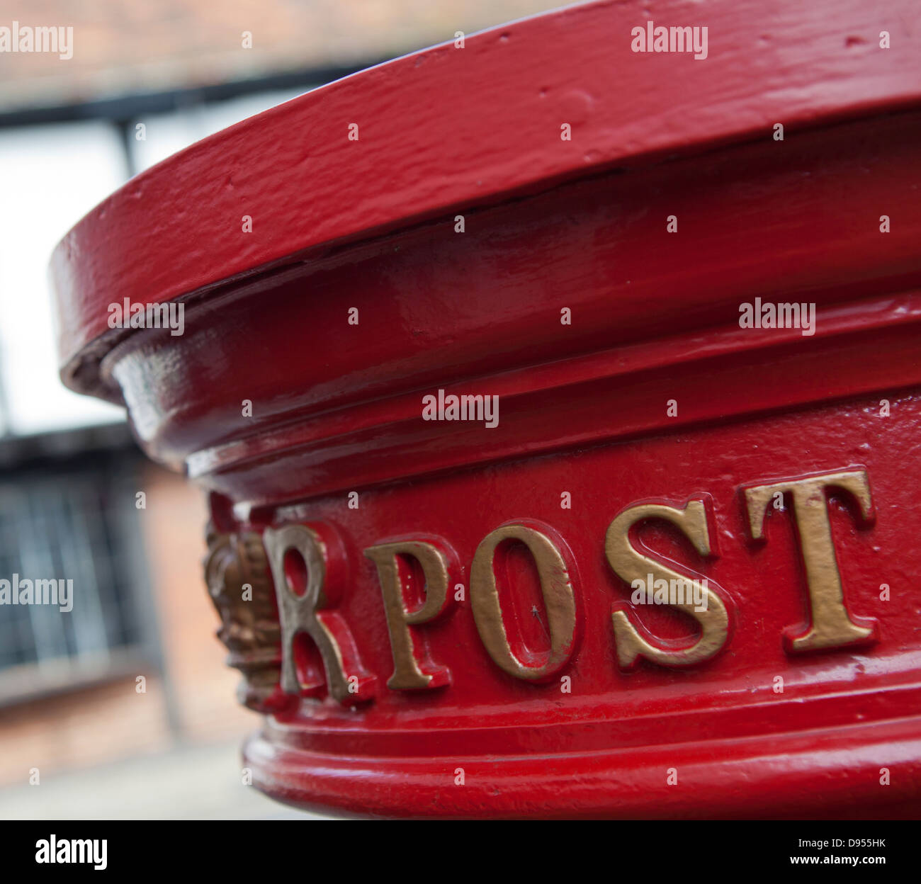 Red post box postbox Eton high street Stock Photo - Alamy