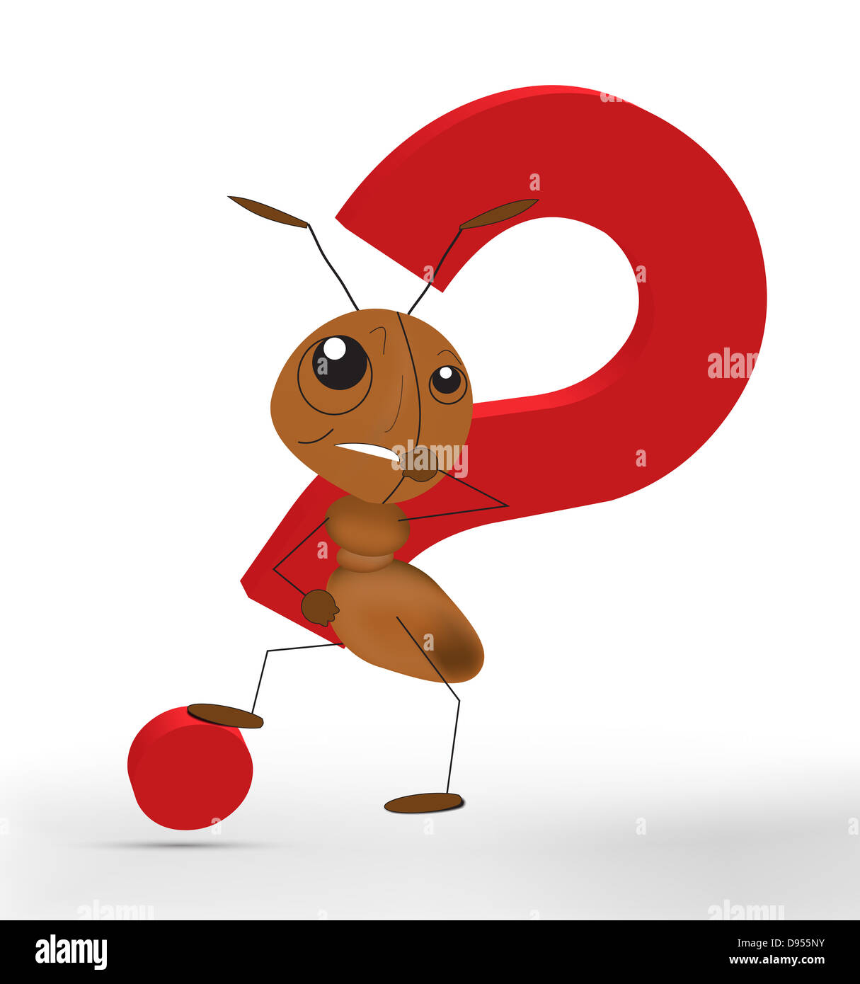 An ant together with a red question mark Stock Photo - Alamy