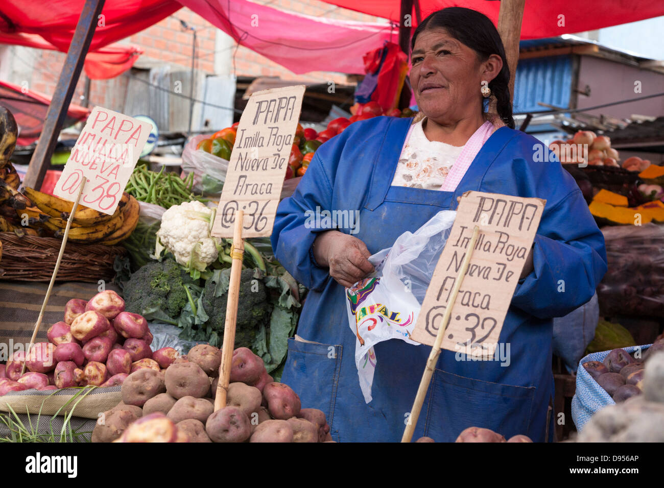 Vendor, Produce based Rodriguez market, La Paz, Bolivia Stock Photo - Alamy