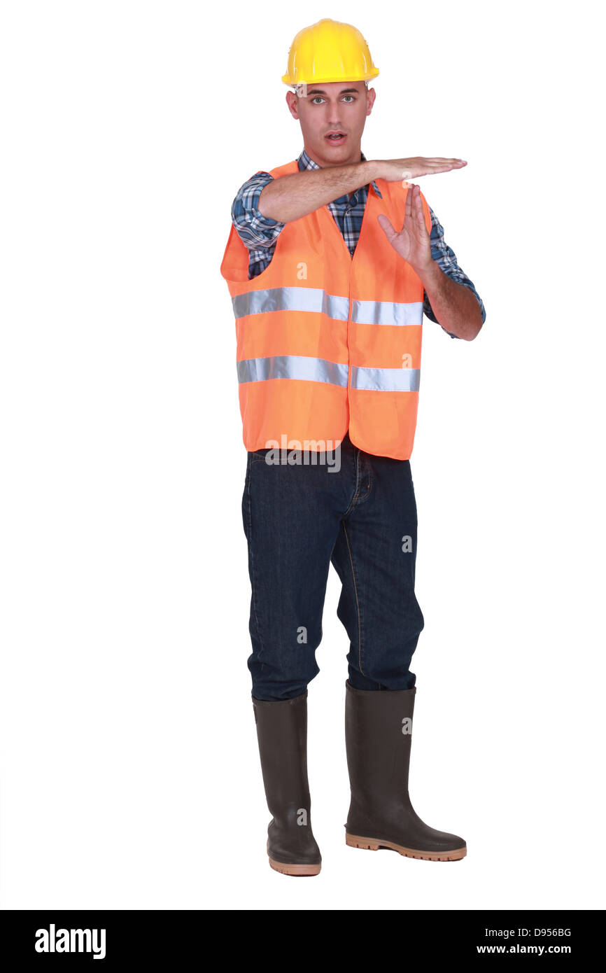 Man making time-out gesture Stock Photo - Alamy