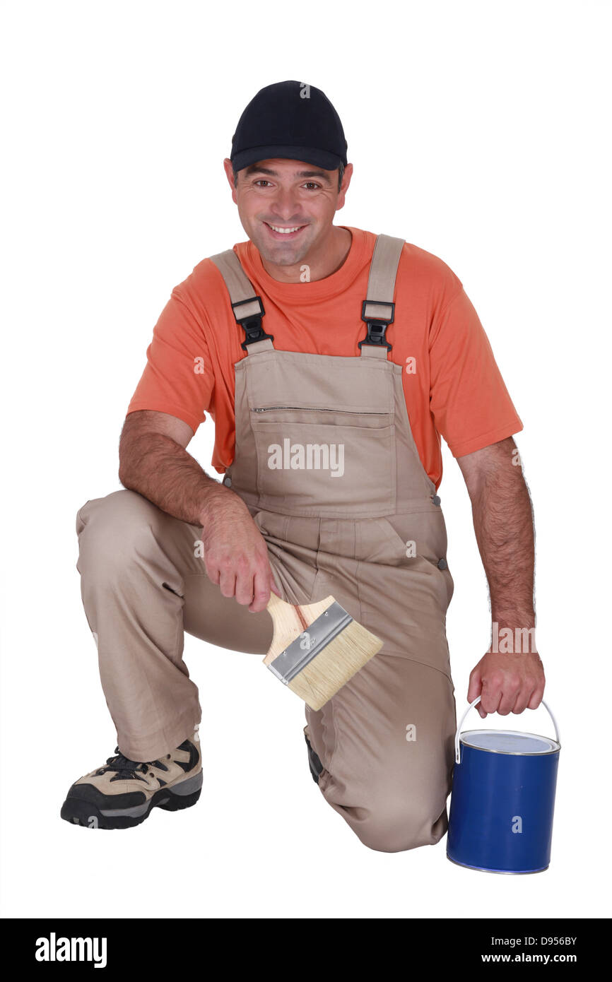 Portrait of a smiling painter Stock Photo - Alamy