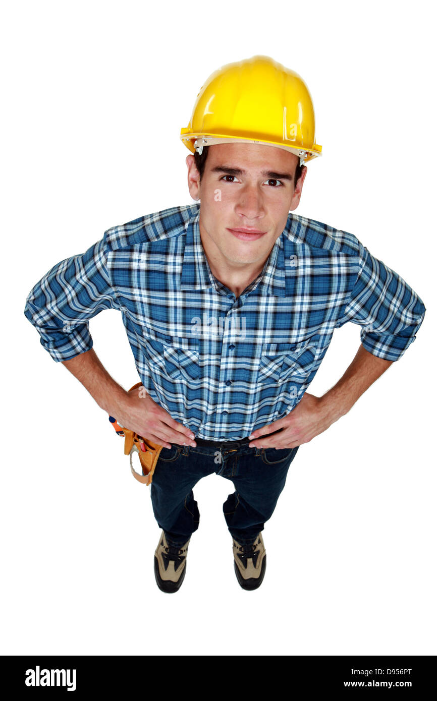 Full length builder Stock Photo - Alamy