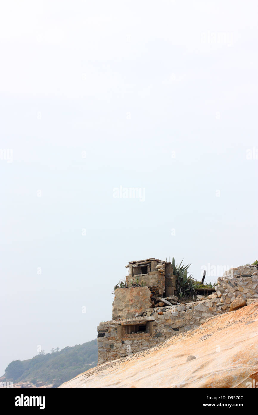 An old military bunker outside Jhaishan Tunnel, Kinmen National Park ...