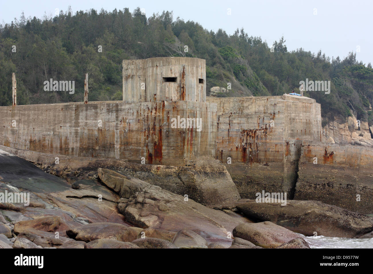 An old military bunker at an entrance to Jhaishan Tunnel, Kinmen ...