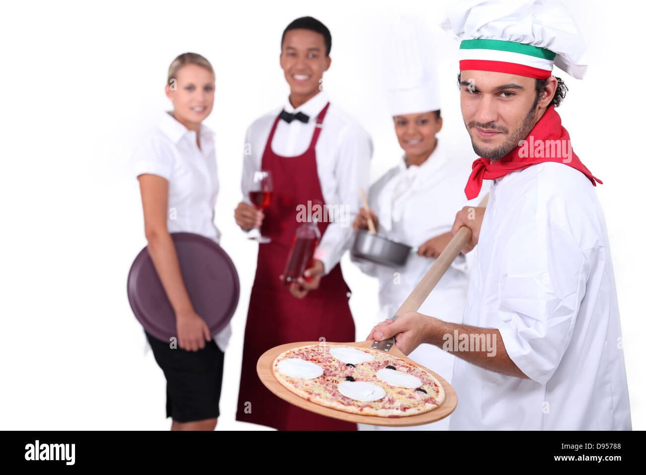 Waiter and waitress Stock Photo - Alamy