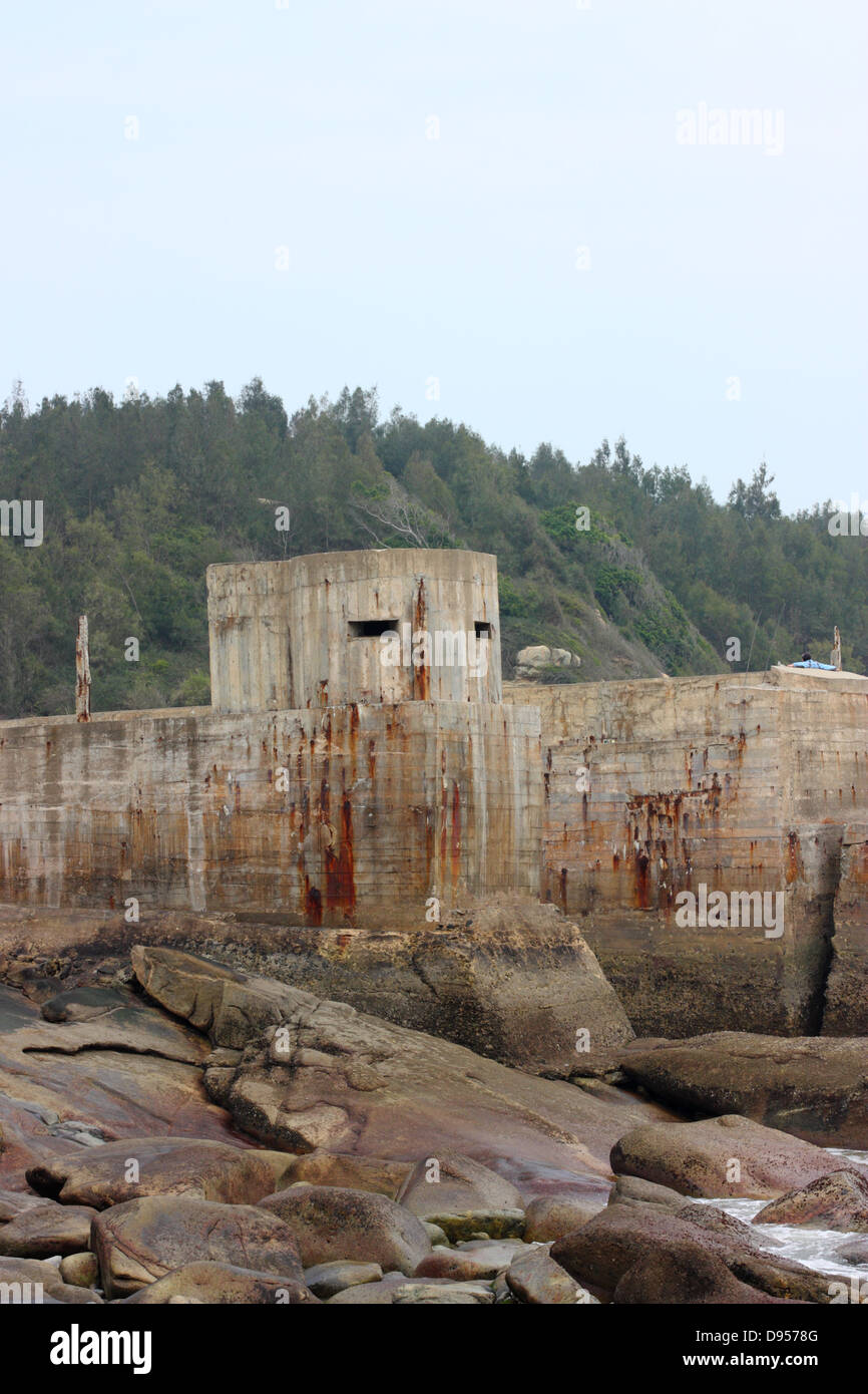 An old military bunker at an entrance to Jhaishan Tunnel, Kinmen ...