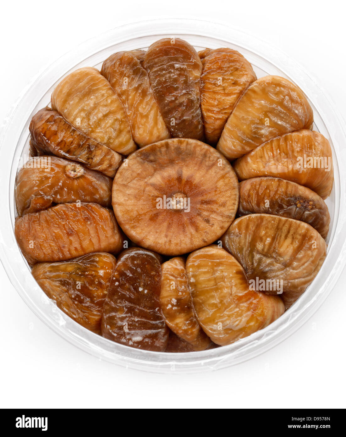 Dried Figs In A Open Plastic Container Stock Photo - Alamy
