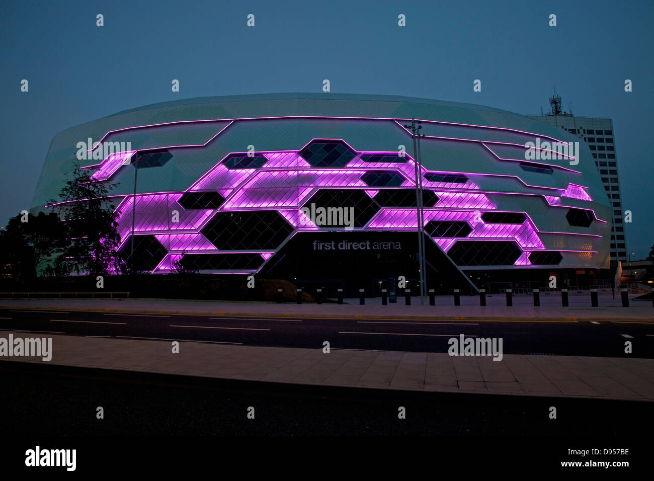 Pre - opening Night-time Exterior Shot of First Direct Arena, Leeds ...