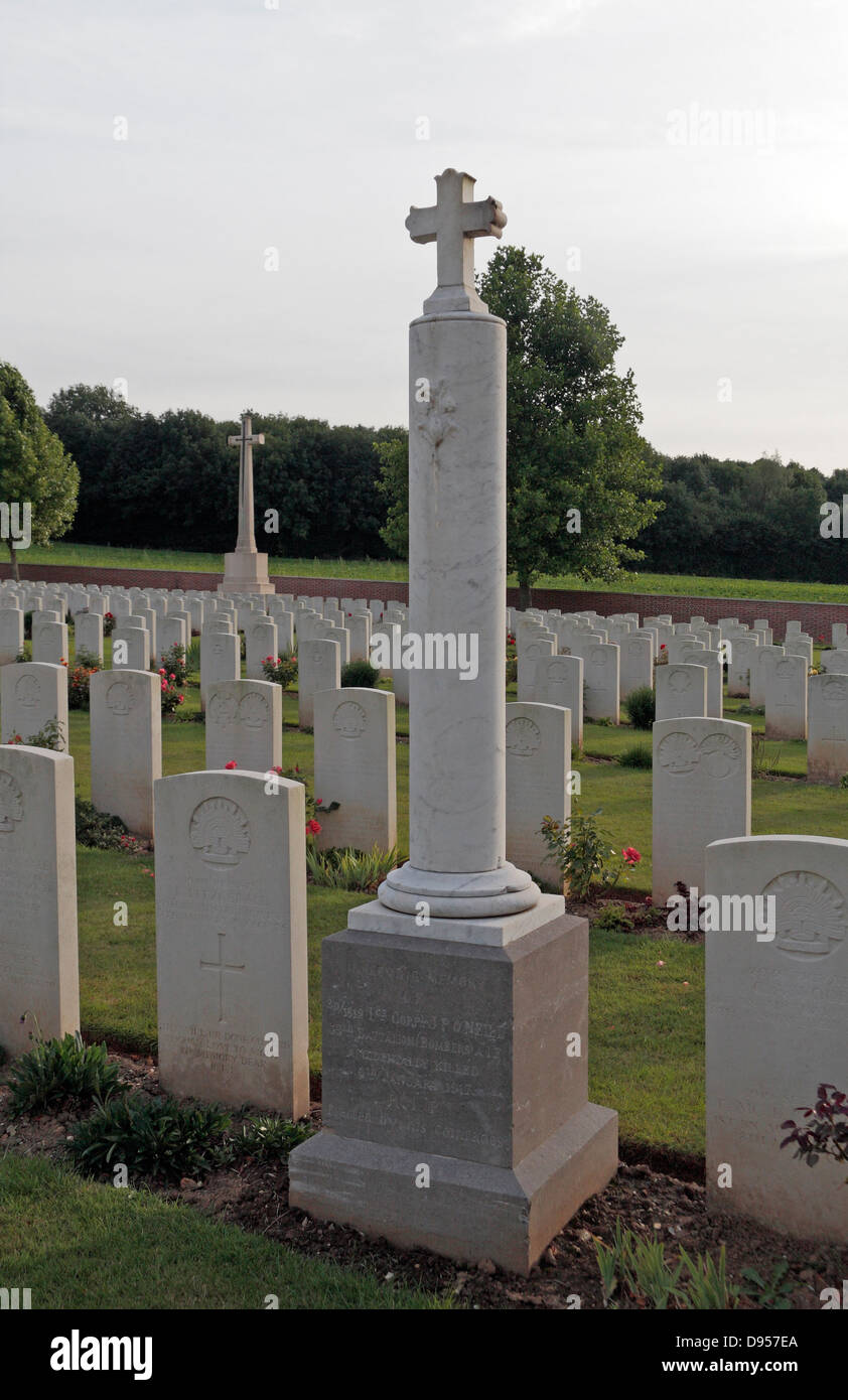 Special memorial to Lance Corporal JP O'Neill, CWGC Heilly Station Cemetery, Mericourt-l'Abbe ...