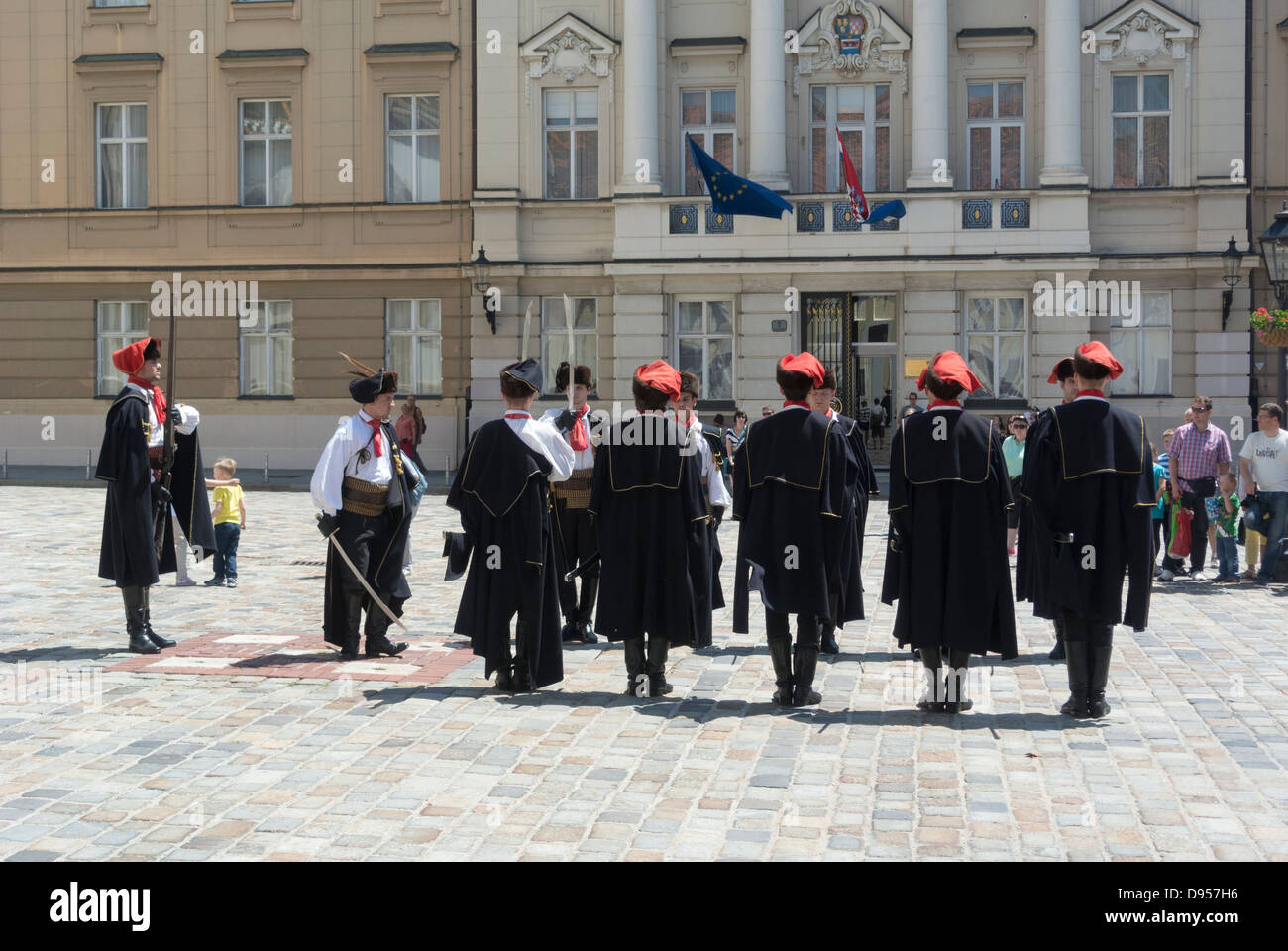 Traditional military exercise (change of guard soldier) in sunday high ...