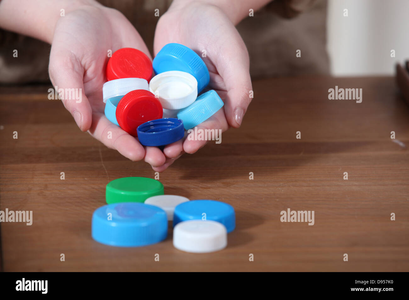 Plastic bottle tops Stock Photo - Alamy