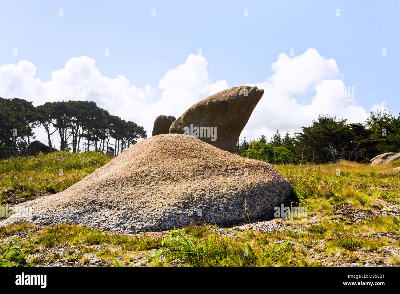 rock wasteland in Pink Granite Coast, Brittany France Stock Photo - Alamy