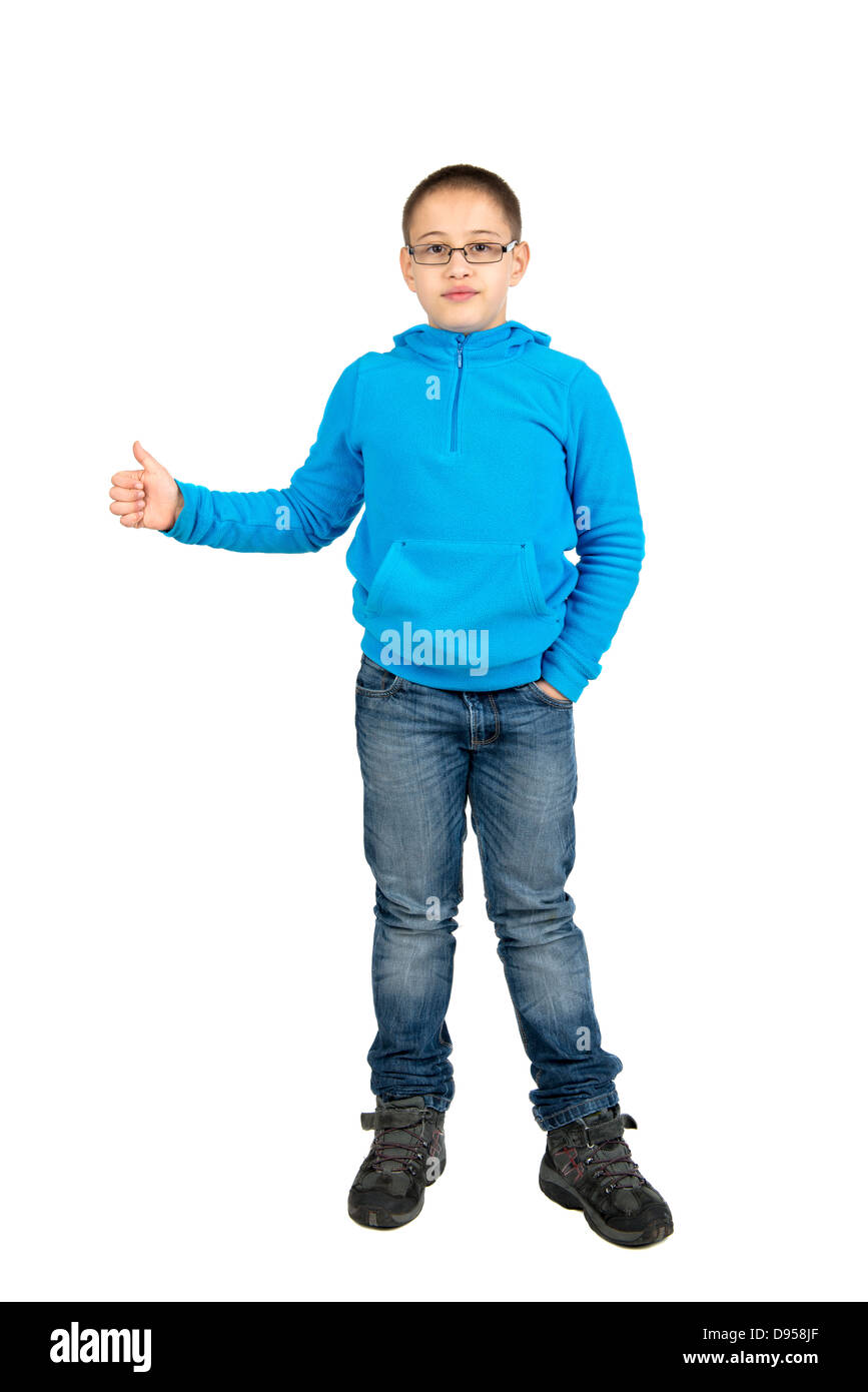 Young boy isolated in white Stock Photo - Alamy
